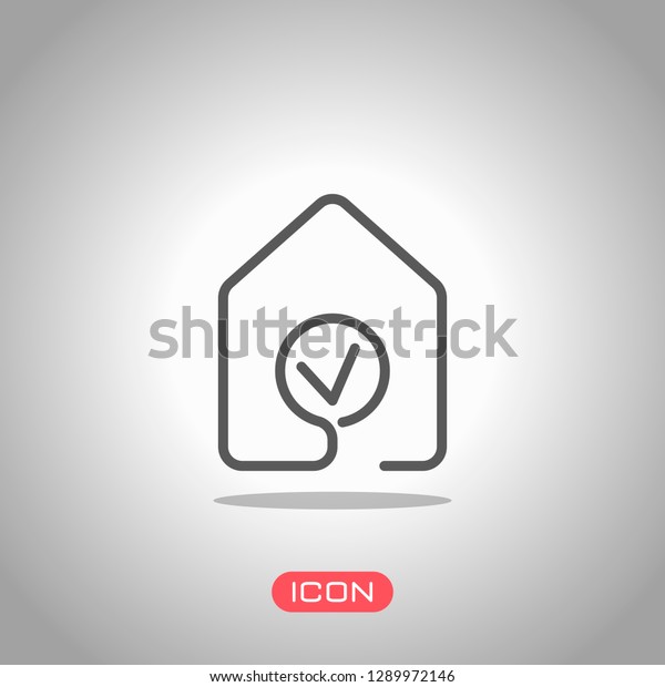 House Check Mark Icon Line Style Stock Vector (Royalty Free) 1289972146 ...