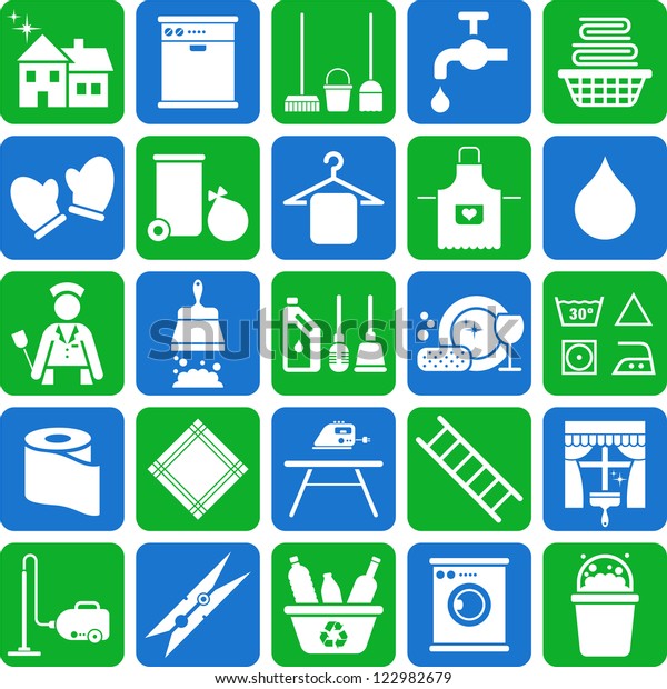 House Cleaning Icons Stock Vector (Royalty Free) 122982679