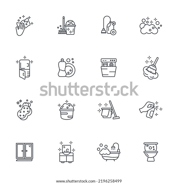 House Cleaning Icons Set House Cleaning Stock Vector (Royalty Free ...