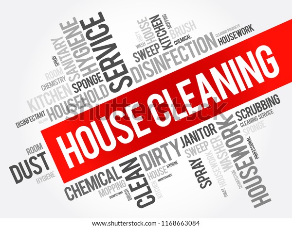 House Cleaning Word Cloud Collage Concept: vector de stock (libre de ...