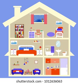 House Cut House Inside Illustration Stock Illustration 1548673580 ...