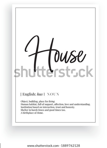 House Definition Vector Minimalist Poster Design Stock Vector (Royalty ...
