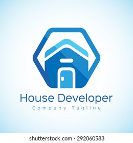 House Developer Logo Stock Design Stock Vector (Royalty Free) 292060583
