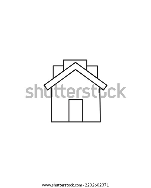House Drawing Line Art Vector Isolated Stock Vector (Royalty Free ...