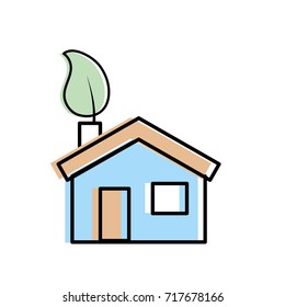 Autumn Vector Illustration Cartoon Style Ecohouse Stock Vector (Royalty ...