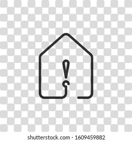 House Exclamation Mark Icon Line Style Stock Vector (Royalty Free ...
