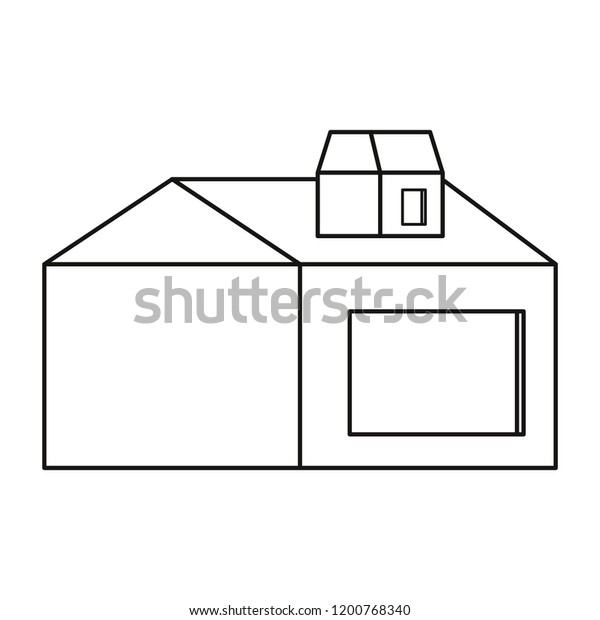 House Facade Outline On White Background Stock Vector (Royalty Free ...