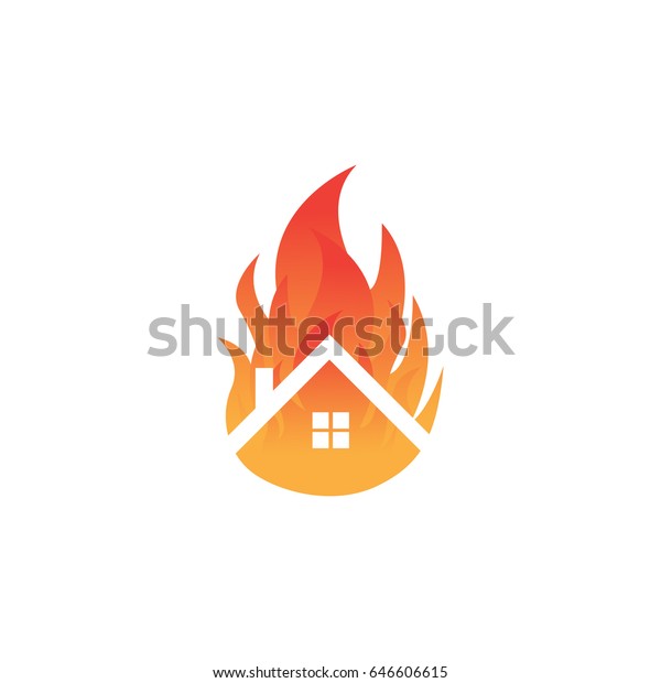 House Fire Logo Stock Vector (Royalty Free) 646606615 | Shutterstock