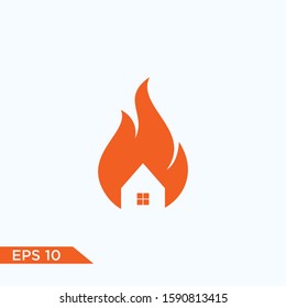 Home Fire Logo Template Design Vector Stock Vector (Royalty Free ...
