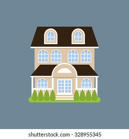 House Flat Design Vector Illustration Stock Vector (Royalty Free ...