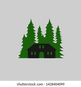 House Forest Icon House Forest Vector Stock Vector (Royalty Free ...