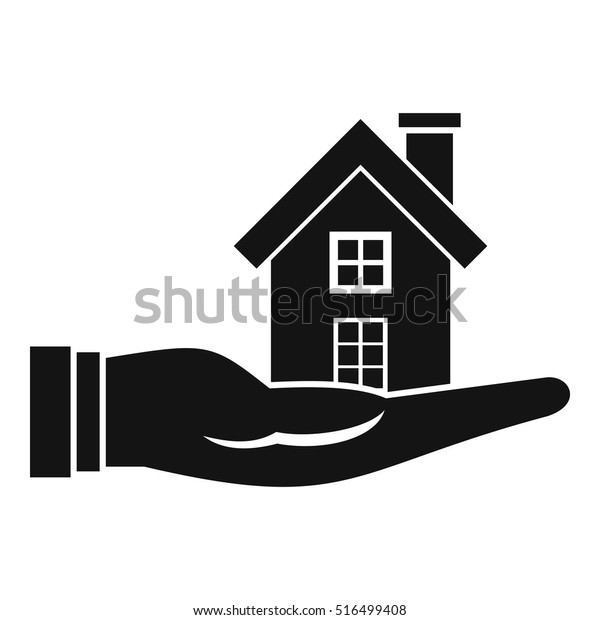 House Hand Icon Simple Illustration House Stock Vector (Royalty Free ...