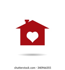 House Heart Icon Icon Vector Design Stock Vector (Royalty Free ...