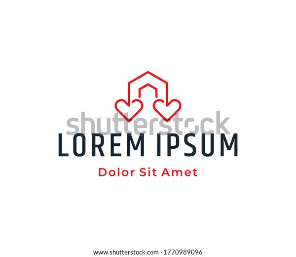 House Heart Logo Design Template Stock Vector (Royalty Free) 1770989096 ...