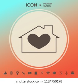 House Heart Symbol Stock Vector (Royalty Free) 1124750198 | Shutterstock
