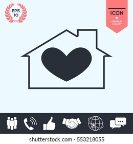 House Heart Symbol Stock Vector (Royalty Free) 548153353 | Shutterstock