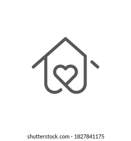 House Heart Vector Icon Symbol Isolated Stock Vector (Royalty Free ...