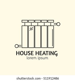 House Heating Single Logo Illustration Radiator Stock Vector (Royalty ...