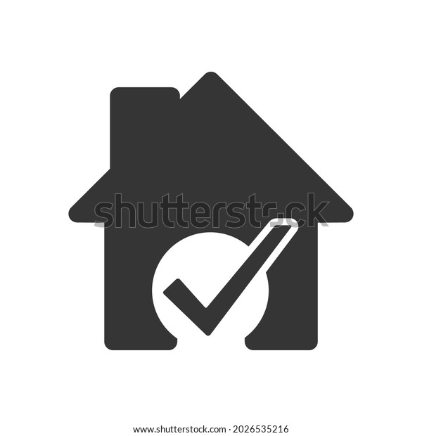 House Icon Check Mark Symbol Vector Stock Vector (Royalty Free ...