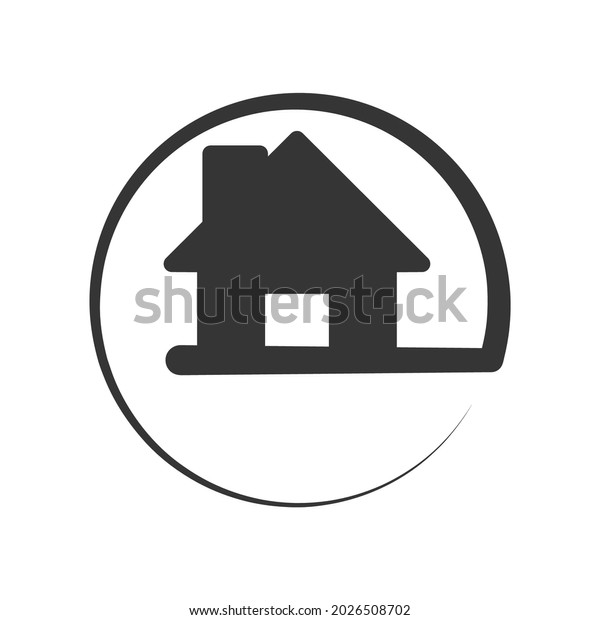 House Icon Circle Vector Black Home Stock Vector (Royalty Free ...