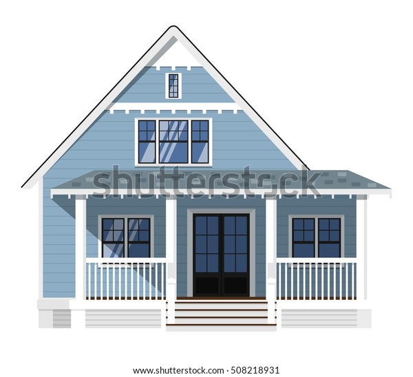 House Isolated On White Background Vector Stock Vector (Royalty Free ...