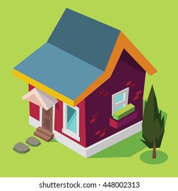 House Isometric Cartoon Stock Vector (Royalty Free) 448002313 ...
