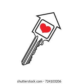 House Key Heart Stock Vector (Royalty Free) 724103206 | Shutterstock