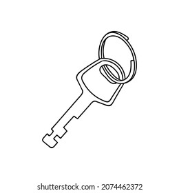House Key Outline Sketch Object That Stock Vector (Royalty Free ...