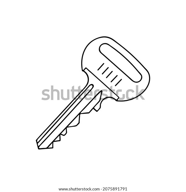 House Key Outline Sketch Object That Stock Vector (Royalty Free ...