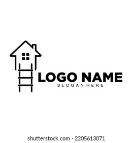 House Ladder Symbol Vector Logo Stock Vector (Royalty Free) 2205613071 ...
