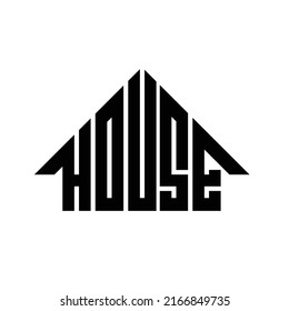 House Lettering Logo Typography Effect Stock Vector (Royalty Free ...