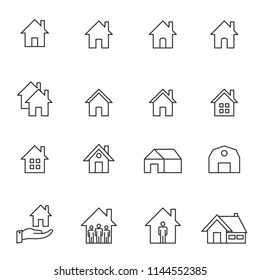 House Line Icon Set Vector Illustration Stock Vector (Royalty Free ...