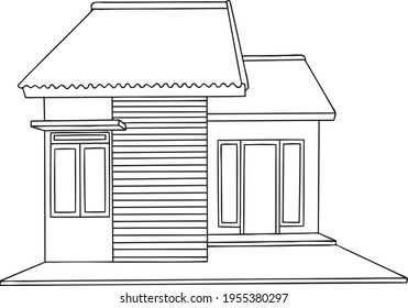 House Line Vector Illustration Isolated On Stock Vector (Royalty Free ...