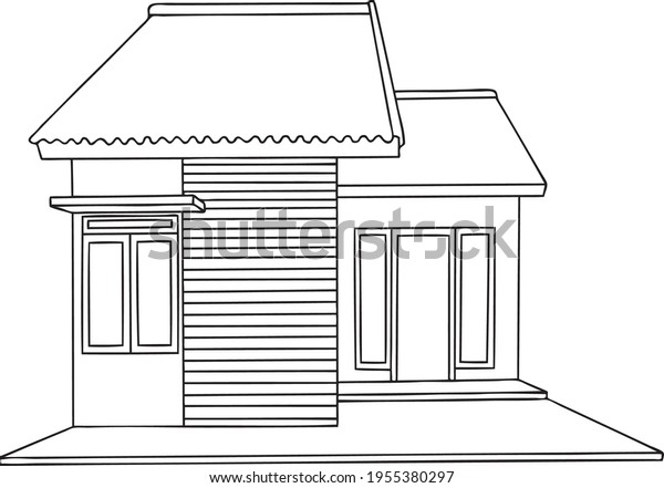 House Line Vector Illustration Isolated On Stock Vector (Royalty Free ...