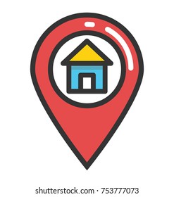 House Location Pin Stock Vector (Royalty Free) 753777073 | Shutterstock
