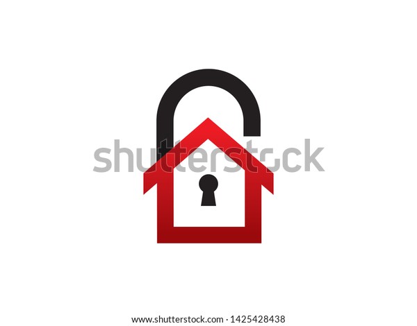 House Lock Logo Template Icon Symbol Stock Vector (Royalty Free ...