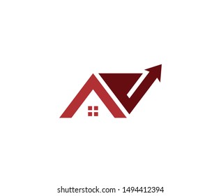 Arrow Check Mark House Logo Real Stock Vector (Royalty Free) 1153698682