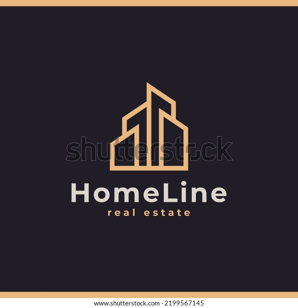 House Logo Gold House Symbol Geometric Stock Vector (Royalty Free ...