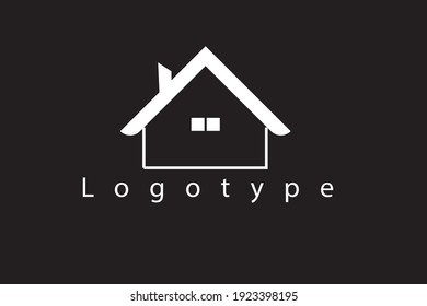 House Logo Image On Black Background Stock Vector (Royalty Free ...