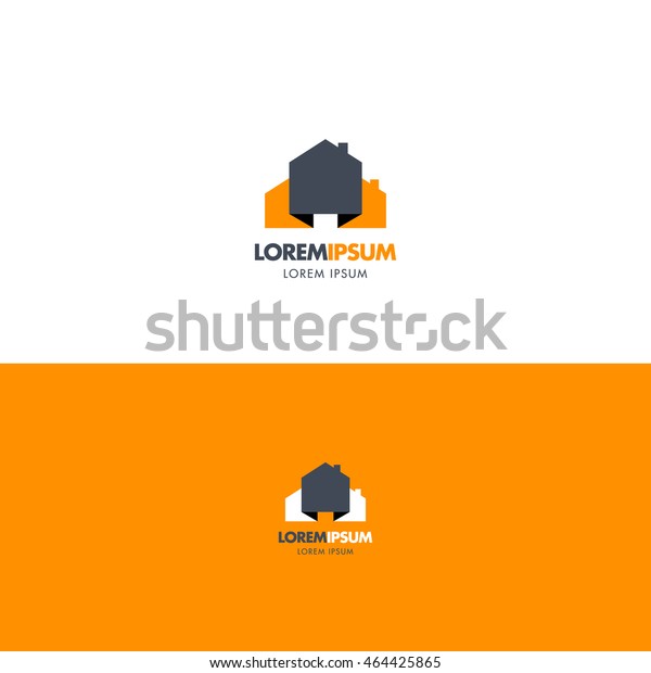House Logo Orange Stock Vector (Royalty Free) 464425865