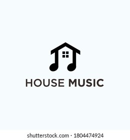House Music Logo Design Vector Illustration Stock Vector (Royalty Free ...
