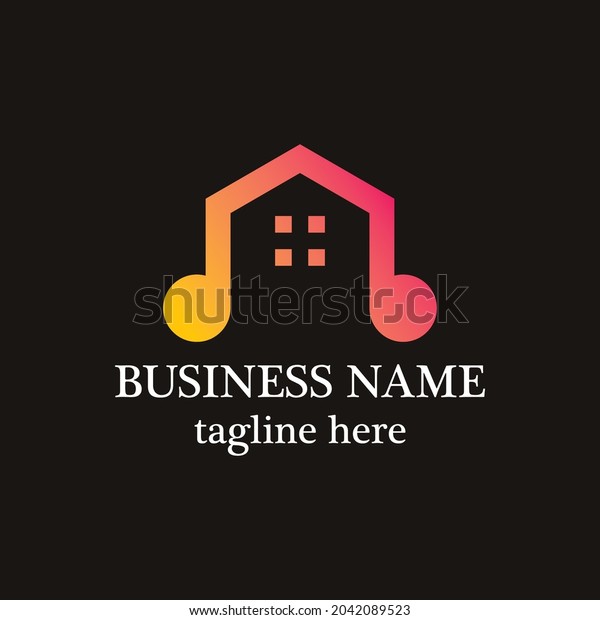 House Music Vector Logo Icon Design Stock Vector (Royalty Free ...