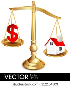 House On Balance Scale Stock Vector (Royalty Free) 112154303 | Shutterstock