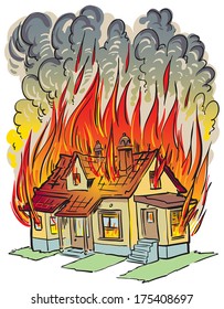Building On Fire Drawing