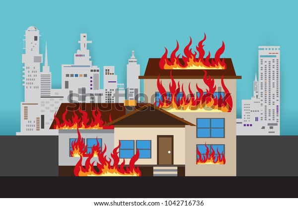 House On Fire Safety First Stock Vector (Royalty Free) 1042716736 ...