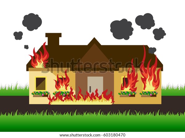 House On Fire Safety First Stock Vector (Royalty Free) 603180470 ...