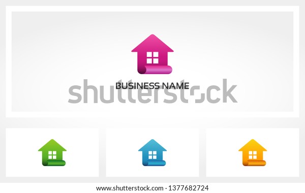 House Paper Home Logo Stock Vector (Royalty Free) 1377682724