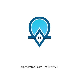 House Pin Logo Stock Vector (Royalty Free) 761825971 | Shutterstock