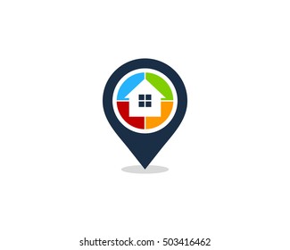 House Pin Logo Design Template Stock Vector (Royalty Free) 503416462 ...