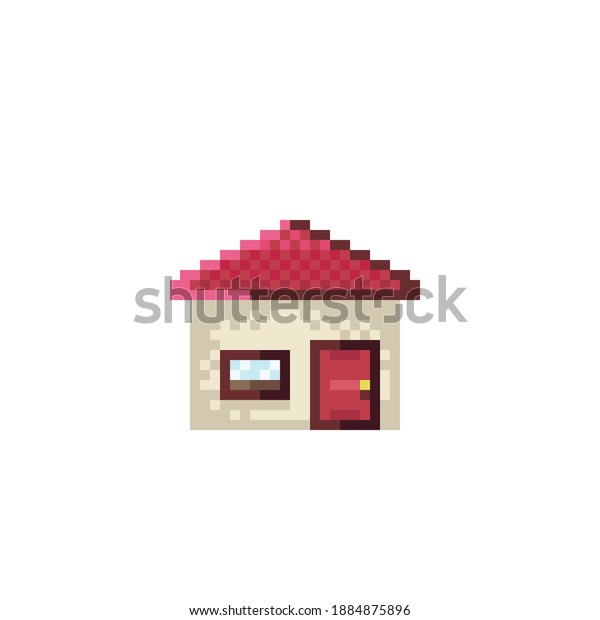 House Pixel Art Vector Illustration Stock Vector (Royalty Free) 1884875896